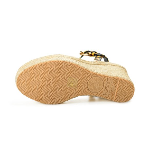 Versace | Shoes | Versace Womens Barocco Floral 0 Leather Ankle Strap ...